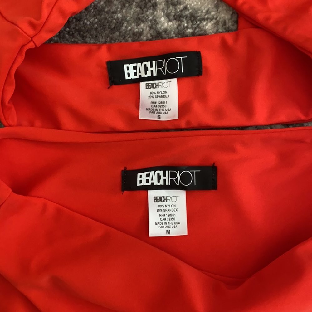 Beach Riot Leila Bikini Top And Bottom, Size S/M - Gem